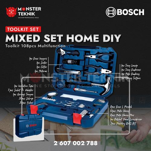 Promo Toolkit Bosch Mixed Set Home DIY 108 pcs Multifungsi - 2 607 002 ...