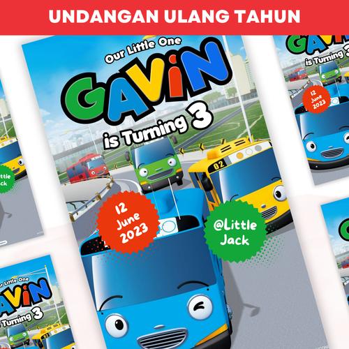 Jual Kartu undangan ulang tahun anak / undangan ultah anak custom tayo ...