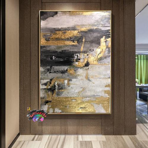 Jual Lukisan Tangan Modern Minimalist Gold Foil Abstract Paintings ...