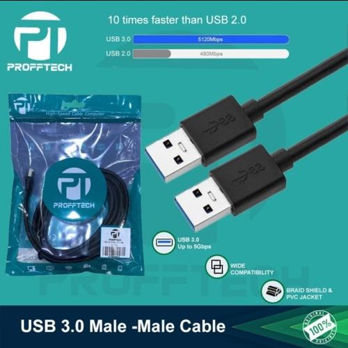 Jual Profftech Kabel USB 3.0 Male To Male 50cm, 1m, 2m, 3m, 5m - 1m ...
