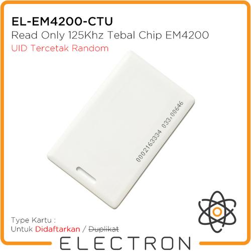 Jual EL-EM4200-CTU 125 kHz Clamshell RFID Proximity Card Kartu 125kHz ...