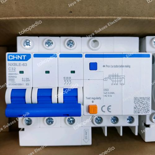 Jual RCBO NXBLE-63 3P (TANPA NETRAL )16A 20A 25A 32A 40A 50A 63A 30MA ...