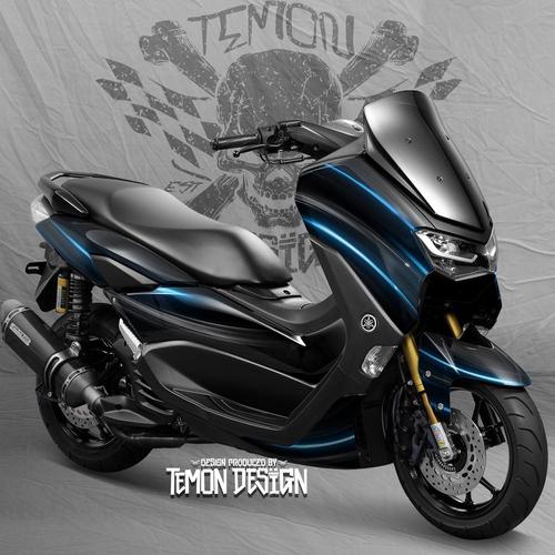 Jual Sticker Nmax Full Body / Decal Nmax New Full Motif Splash Blue ...