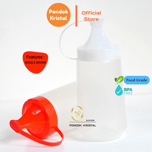 Jual Botol Saos Kecap Nozzle Bigger Merah Putih Plastik Mayonaise Kecap Cuk - Putih, 500 Ml ...