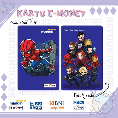Jual Emoney Flazz Superhero Spiderman Ironman Captain Mandiri BCA BNI ...
