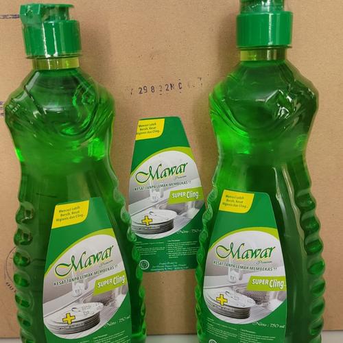 Jual Sabun cuci piring kemasan baru botol 750ml Mawar Super Cling ...