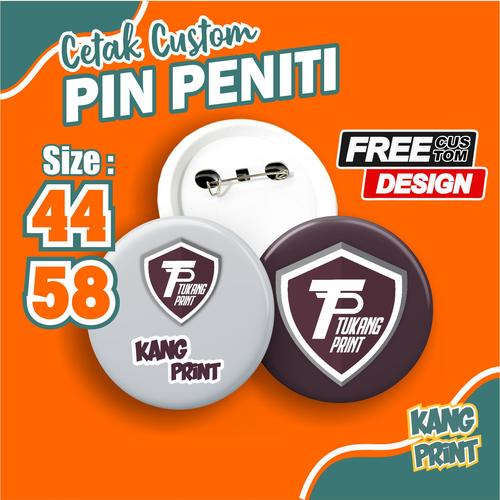 Promo Pin Peniti Custom Cetak Free Design Murah - 58 mm, Doff / Matte ...