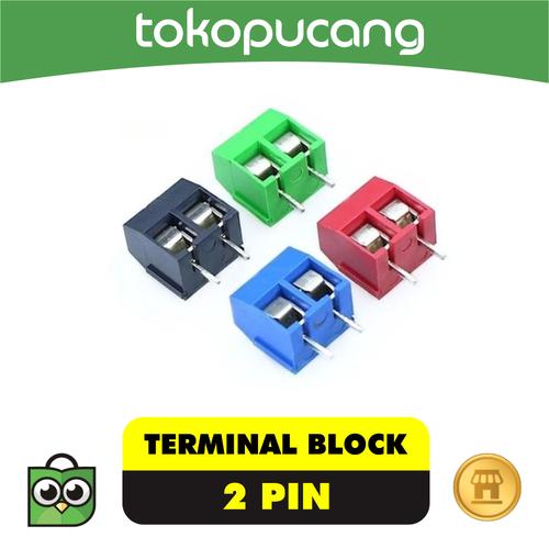 Jual Terminal Block 2P 2 pin biru p Skrup Screw PCB Blok konektor kabel ...