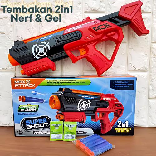 Jual NERF GUN SUPER SHOOT 2 in 1 - MAINAN ANAK TEMBAKAN NERF - Watergel ...