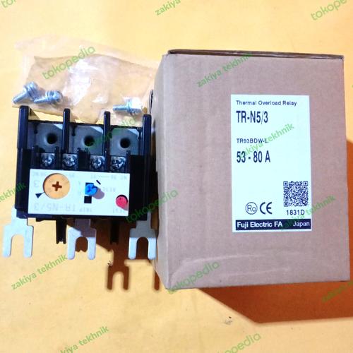 Jual FUJI ELECTRIC TR-N5/3 THERMAL OVERLOAD RELAY 53-80A. - Kota ...