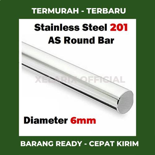 Jual SS 201 AS Stainless Steel 6mm x 100cm (1 meter) batang, shaft ...