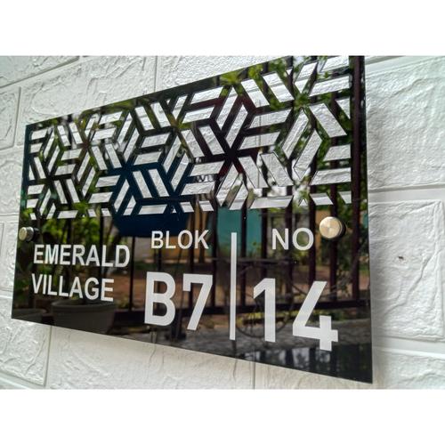 Jual PAPAN NOMOR RUMAH / PAPAN ALAMAT AKRILIK UKURAN 30cmX20cm CETAK UV ...