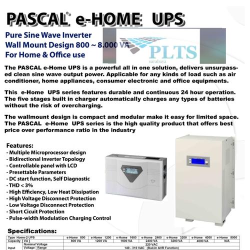 Jual UPS pascal E-Home 800va Pure Sinewave Inverter - Kota Surabaya ...
