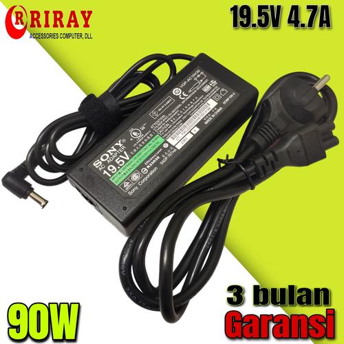 Jual Adaptor charger laptop Sony VAIO original 19.5V 4.7A Dan Kabel ...