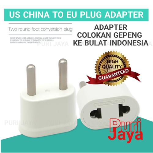 Jual Adapter US China to EU Travel Plug Colokan Gepeng ke Bulat ...