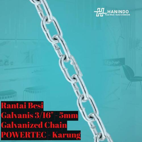 Jual Rantai Besi Galvanis 3/16" - 5mm Galvanized Chain POWERTEC ...