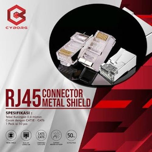 Jual RJ45 Cyborg CAT 6 Metal Shielded RJ45 BESI 2in1 Support CAT5e ...