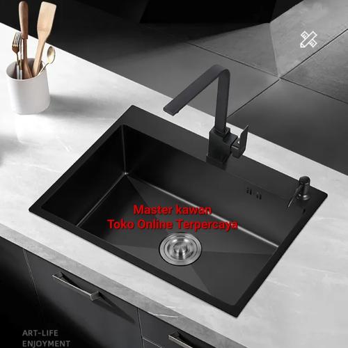 Promo Paket Lengkap Kitchen Sink INOBE 5243 HITAM /Sink Inobe 5243 ...