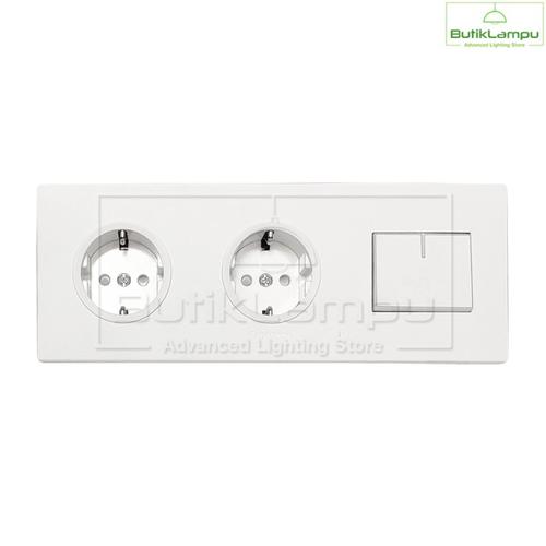 Jual Stop Kontak CP Double + Saklar Engkel Lampu Panasonic Style Putih ...