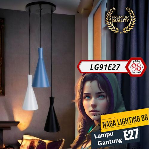 Jual Lampu Gantung Minimalis Hias 3 Warna 3in1 Chandelier Lampu E27 ...