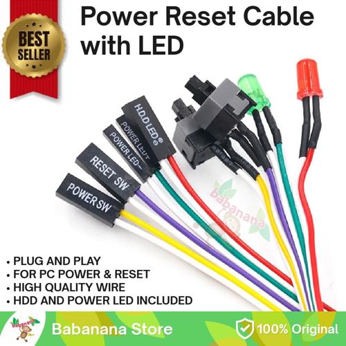 Jual Kabel Tombol Power Reset Button Switch Front Panel LED PC Komputer ...
