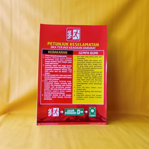 Jual Poster K3 | Petunjuk Keselamatan Darurat Kebakaran dan Gempa Bumi ...