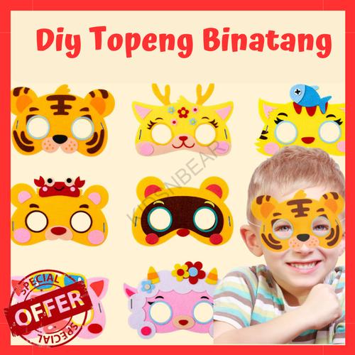 Promo DIY TOPENG BINATANG hewan kartun flanel mainan edukasi anak art ...