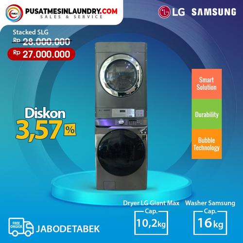Jual Stack Mesin Cuci Samsung 16 Kg dan Mesin Pengering LG Giant Max ...