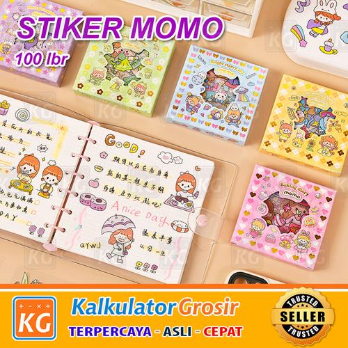 Jual MOMO Stiker Korea Lucu isi 100 Lembar Sticker Deco Aesthetic ...