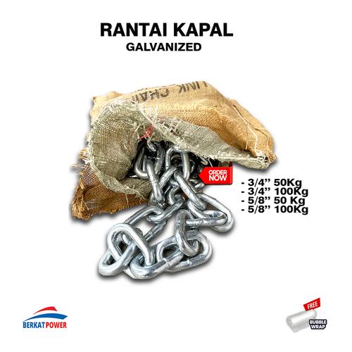 Jual Rantai Kapal Galvanize 3/4" 50Kg dan 5/8'' 50Kg Chain Galvanis ...