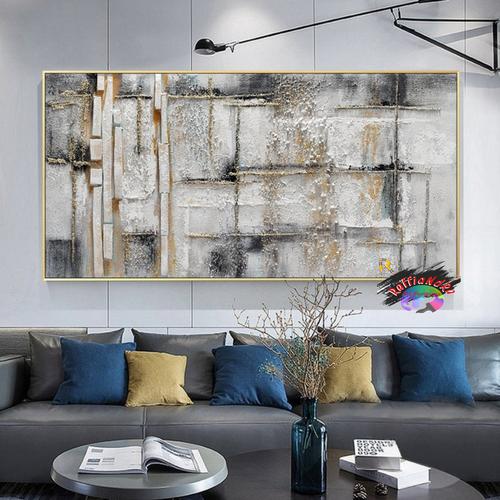 Jual Lukisan Tangan Abstract Texture Geometric Painting Minimalist ...