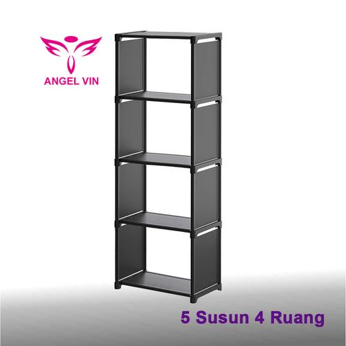 Promo RAK BUKU MULTIFUNGSI/RAK TAS/RAK HELM 4 pipa - Hitam, 4 SUSUN ...