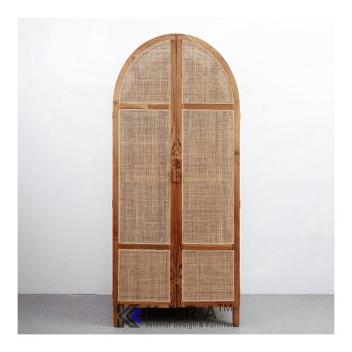 Jual Lemari Pakaian Lengkung Pintu Rotan / Wardrobe / Lemari Baju Kayu ...