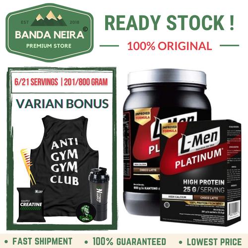 Jual L-Men LMen L Men Platinum Whey Protein Powder - 21 SERV REFILL ...
