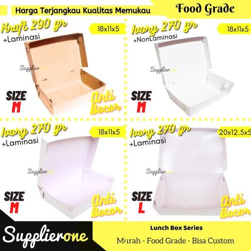 Jual Lunch Box M / Lunch Box Paper / Kardus Makanan / Kemasan Fried ...
