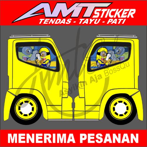 Promo Sticker One Way Kaca pintu Samping truck Canter - Bisa custtom ...