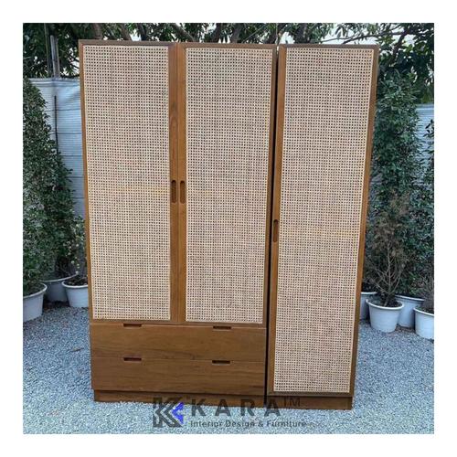 Jual Lemari Pakaian 3 Pintu Anyaman Rotan / 3 Doors Wardrobe / Lemari ...