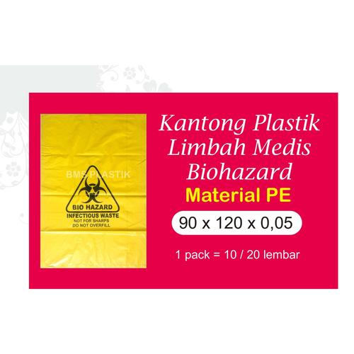 Jual Plastik Sampah Infeksius - Limbah Medis B3 Logo BIOHAZARD 90 x 120 ...