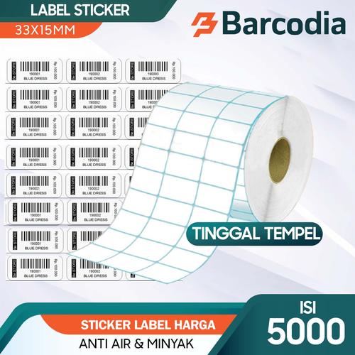 Jual LABEL PRINTER BARCODE 33X15MM - 33X15 MM - 3 LINE SEMICOATED ISI ...