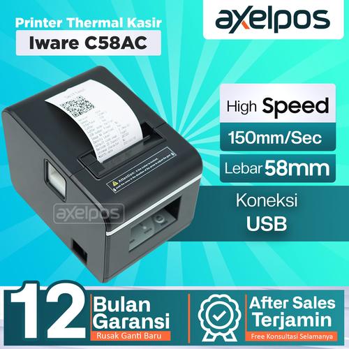 Promo PRINTER KASIR THERMAL IWARE IW-58AC AUTO CUTTER - C58AC USB BT ...