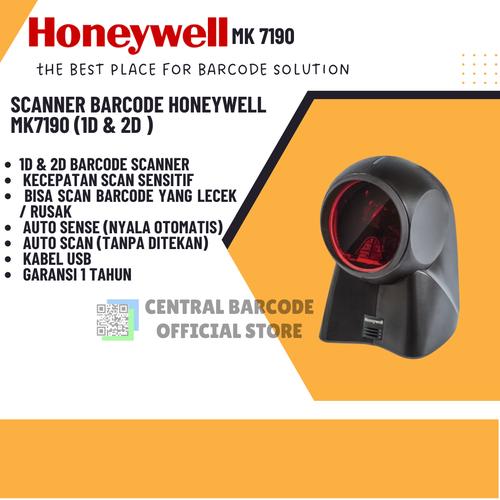 Jual BARCODE SCANNER HONEYWELL MK7190 USB ( 1 & 2 DIMENSI ) GARANSI ...