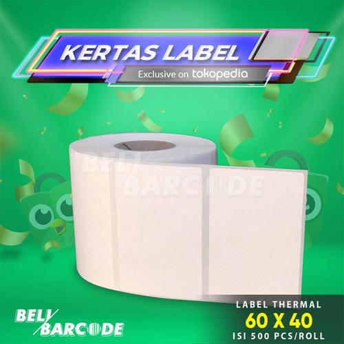Jual Stiker Label 60x40 1Line Isi 500Pcs 60 x 40 Thermal Timbangan ...