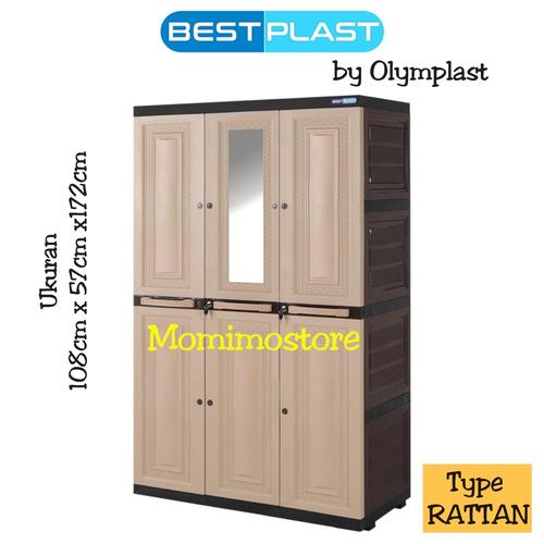 Jual LEMARI PLASTIK BESTPLAST OLYMPLAST 3 PINTU MURAH - RATTAN - Kota ...