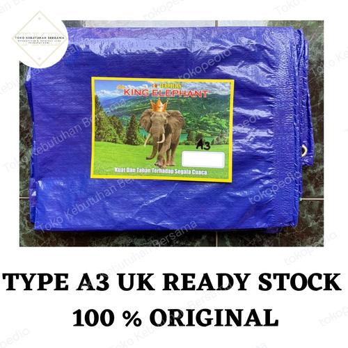 Jual TERPAL PLASTIK A3 BAHAN KOREA BIRU SILVER CAP GAJAH - 2x2 - Kota ...