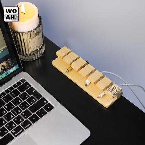 Jual Cable organizer Tempat kabel Charger Wood Storage Management - Kab ...