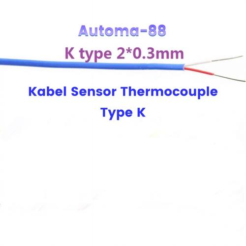 Jual Kabel Type K Extension Sensor Suhu Thermocouple 2 x 0.3 mm Biru ...