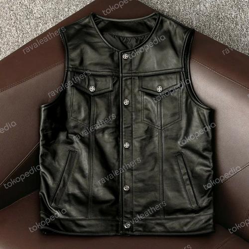 Jual NEW ROMPI KULIT PRIA KULIT ROMPI KULIT MOTOR ROMPI KULIT VEST ASLI ...