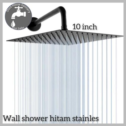 Jual wall shower hitam kotak stainles,head shower dan tiang stainles ...