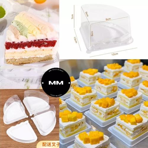 Jual 10pc KOREAN tray mika segitiga dessert box kotak kue potong slice ...