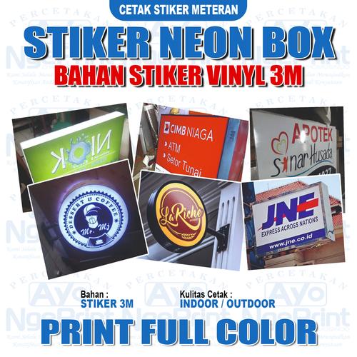 Jual Cetak Stiker Neon Box Akrilik / Sticker Papan Nama / Vinyl 3M ...